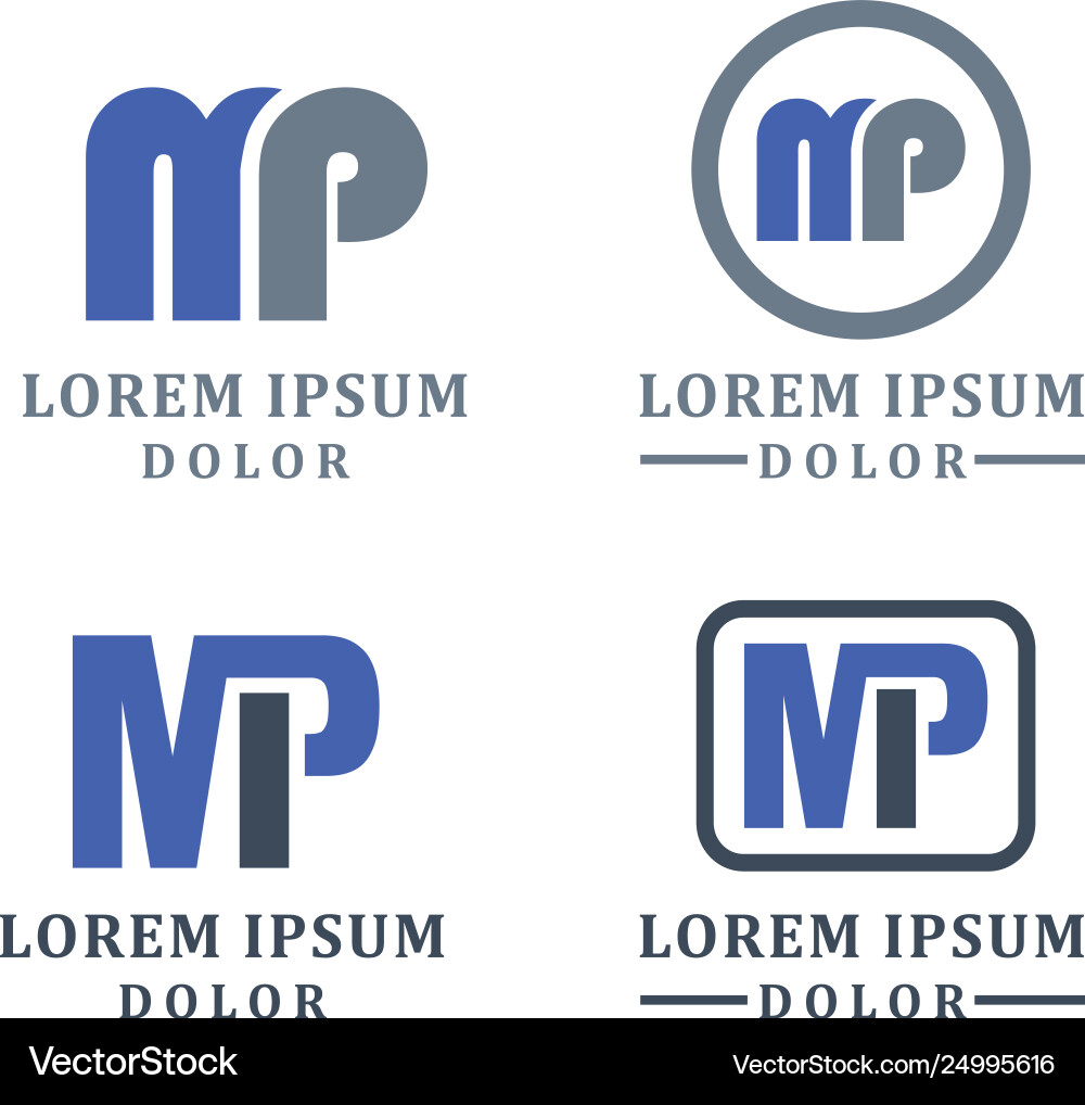 Letter m and p icon logo design Royalty Free Vector Image