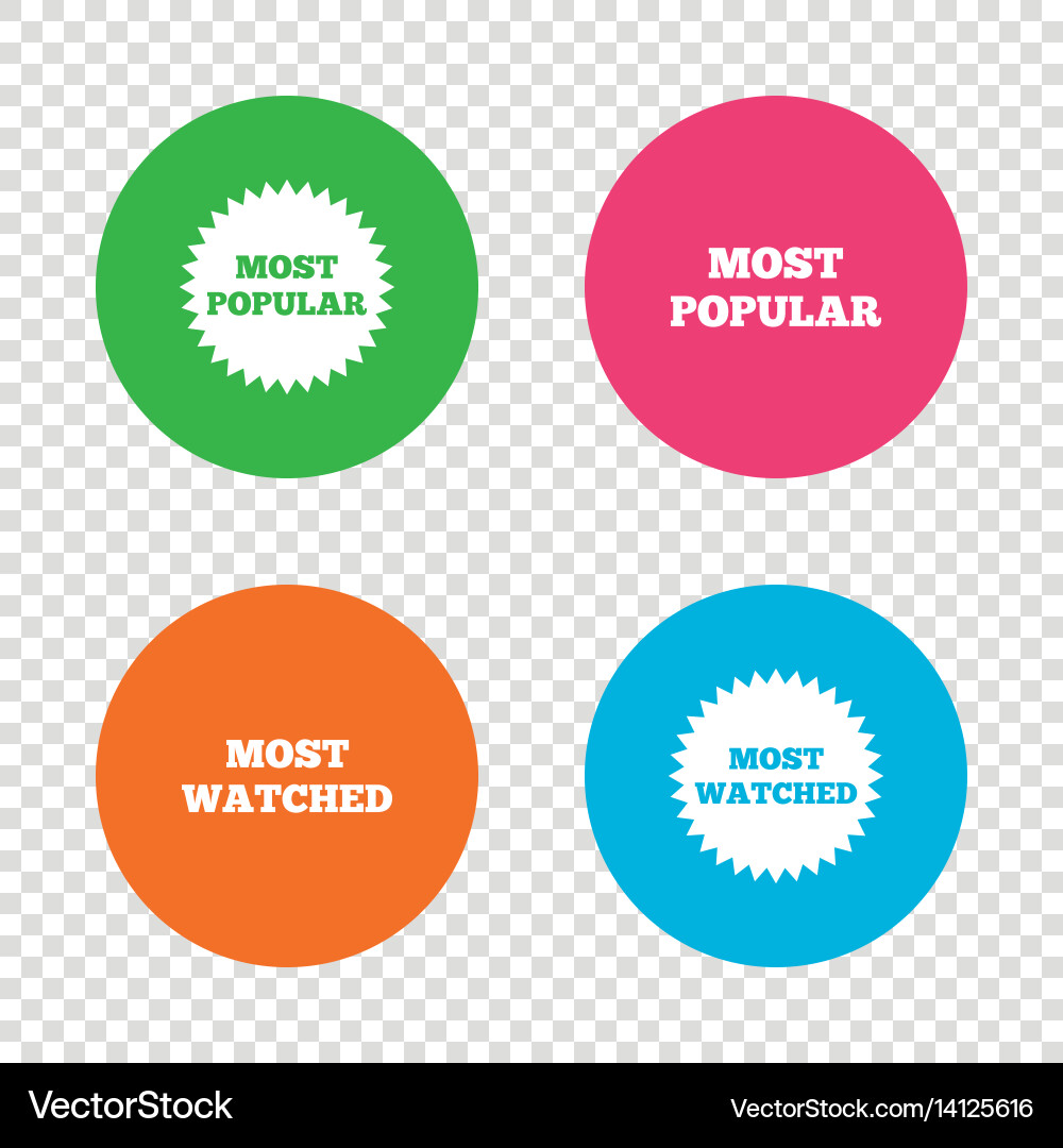 Most popular star icon watched symbol Royalty Free Vector
