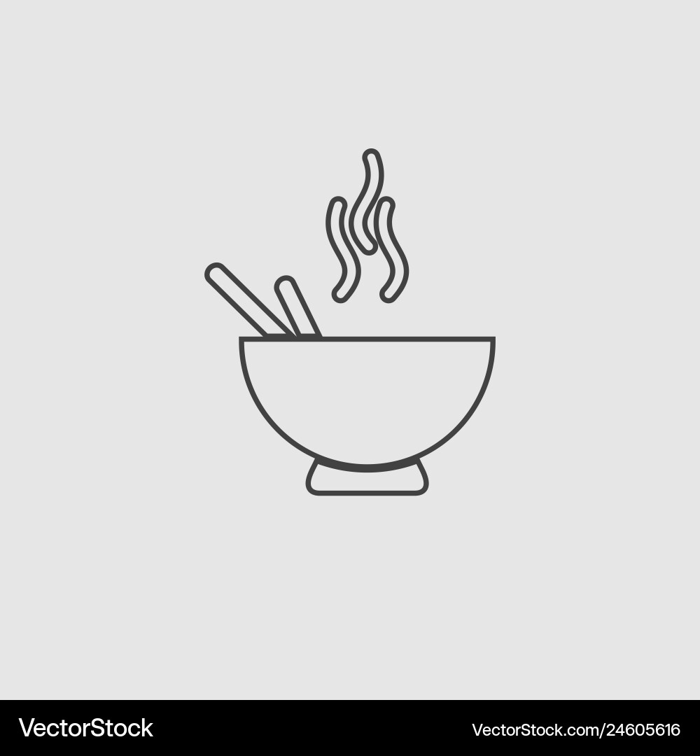 Noodles plate sign icon Royalty Free Vector Image