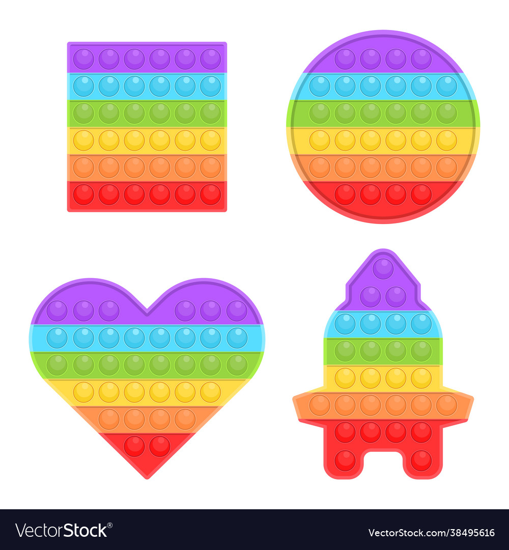Pop it new popular children silicone colorful toy Vector Image