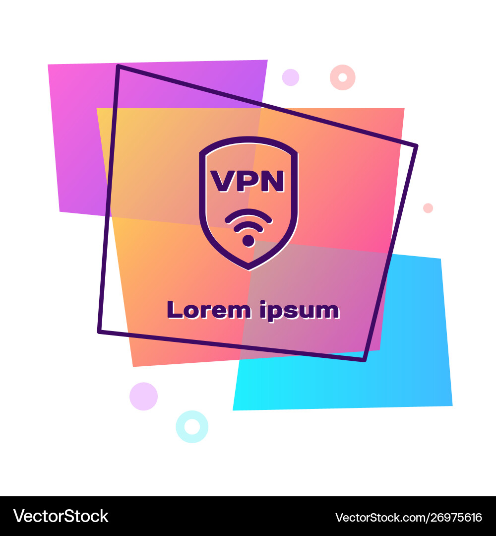 Purple shield with vpn and wifi wireless internet Vector Image