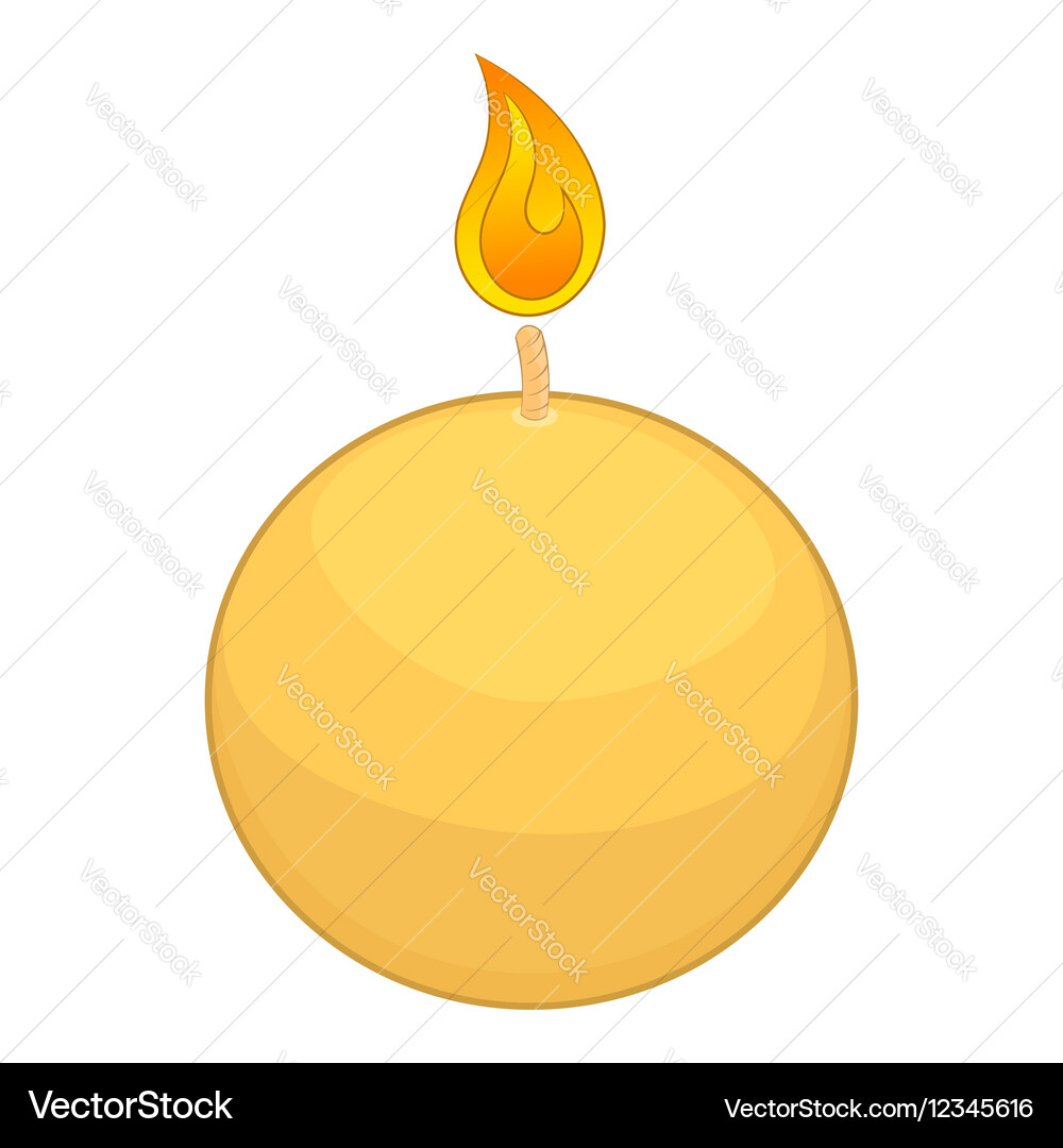 Round candle icon cartoon style Royalty Free Vector Image
