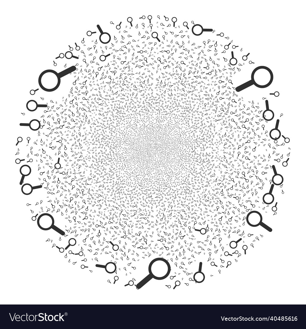 Search icon collage exploding spheric cluster Vector Image Search icon collage exploding spheric cluster Vector Image