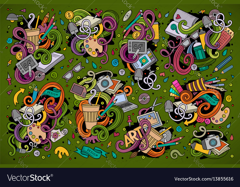 Set design theme items Royalty Free Vector Image
