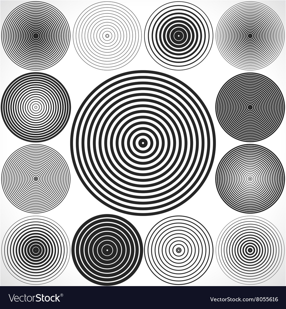Set of concentric circle elements Royalty Free Vector Image Set of concentric circle elements Royalty Free Vector Image
