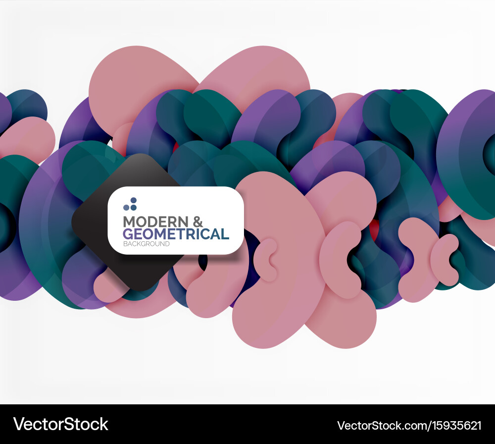 Abstract color geometric round shapes on white Vector Image