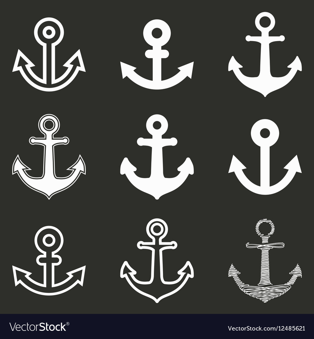 Anchor icon set Royalty Free Vector Image - VectorStock
