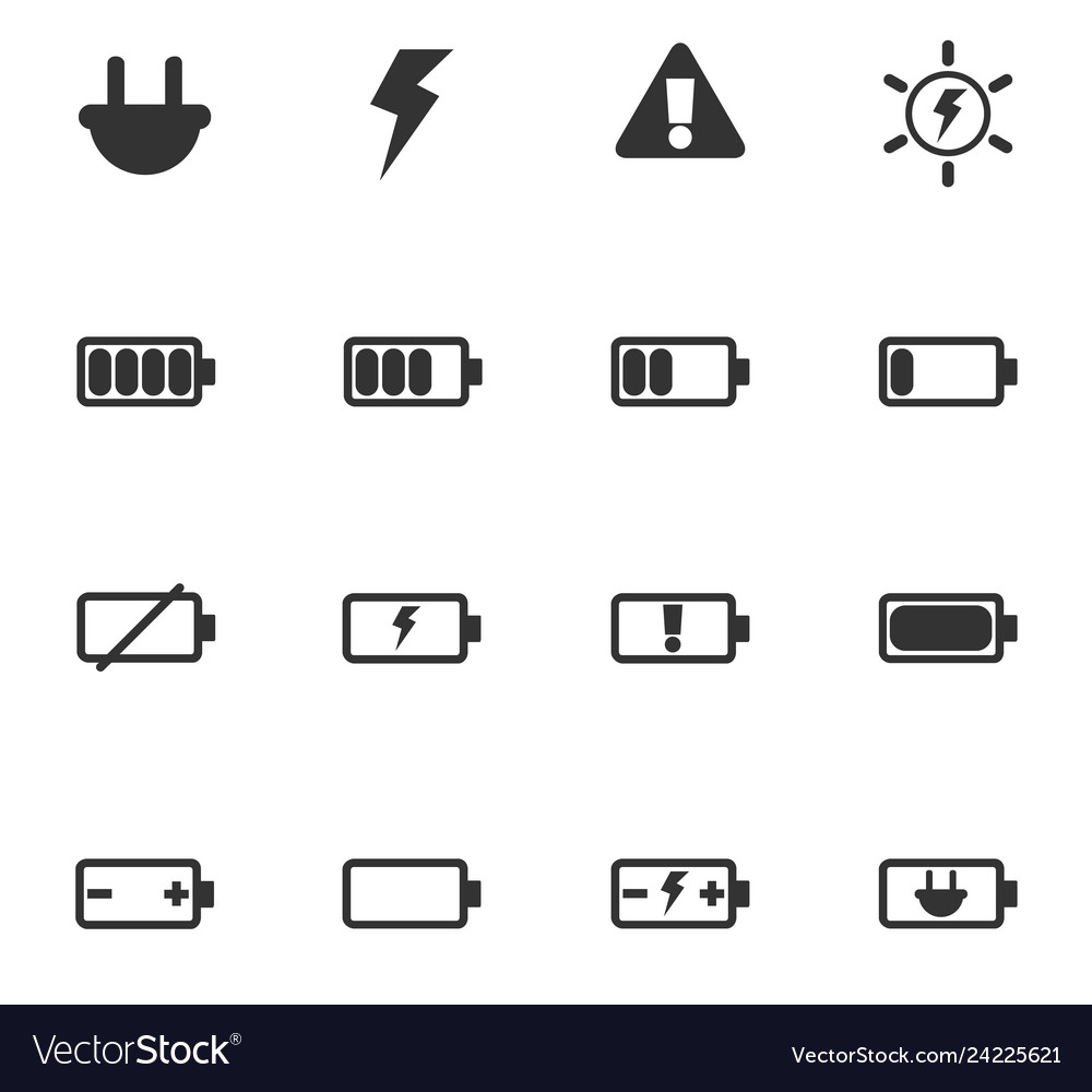 Battery icon set Royalty Free Vector Image - VectorStock