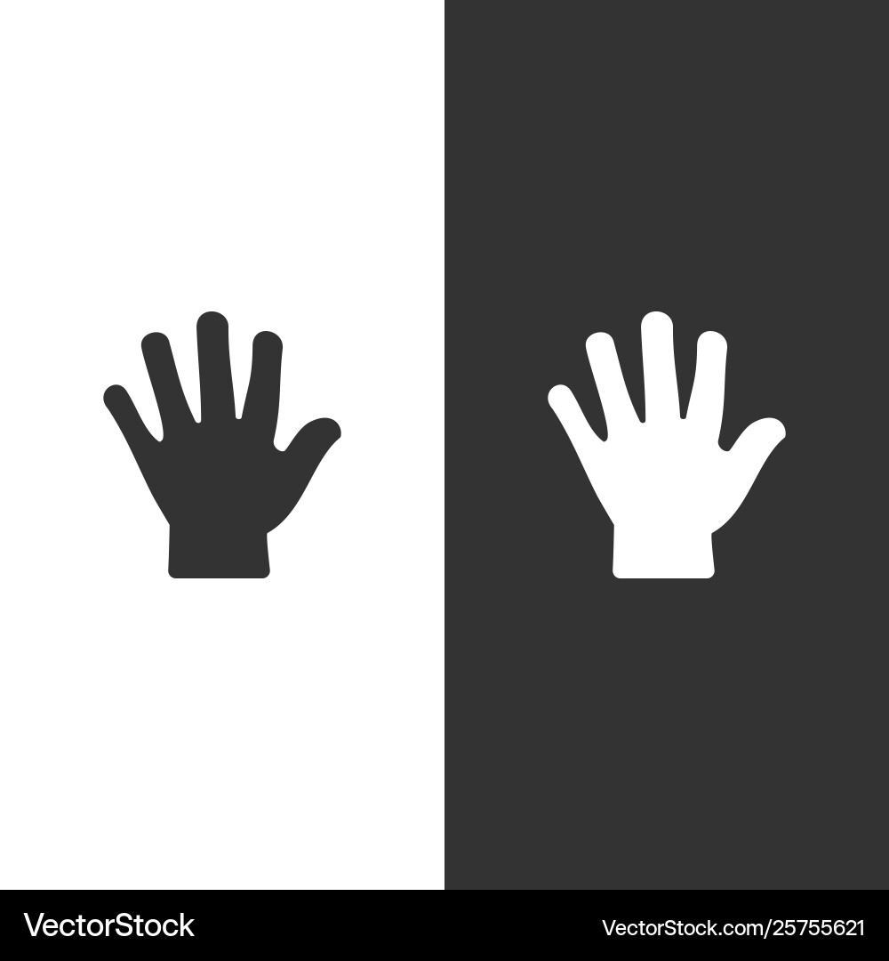 Body senses tact hand icon on black and white Vector Image