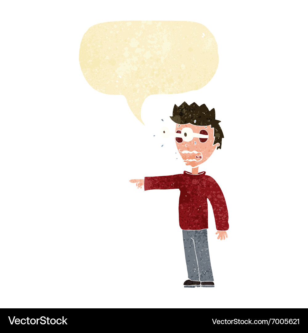 Cartoon man with popping out eyes speech Vector Image