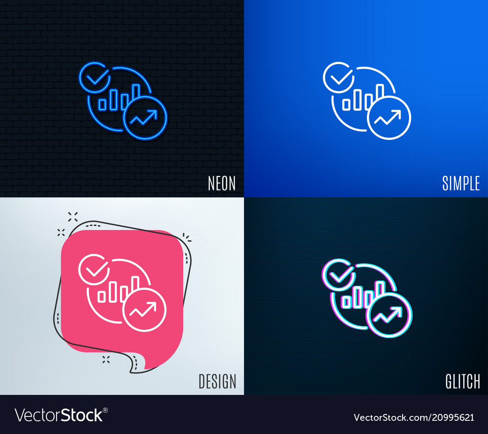 Charts statistics line icon report graph sign Vector Image