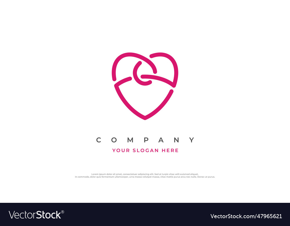 Creative heart logo design template Royalty Free Vector