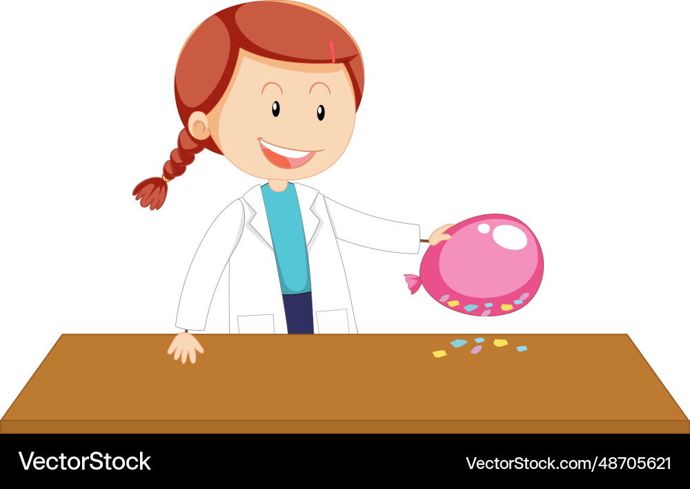 Cute female scientist cartoon character Royalty Free Vector