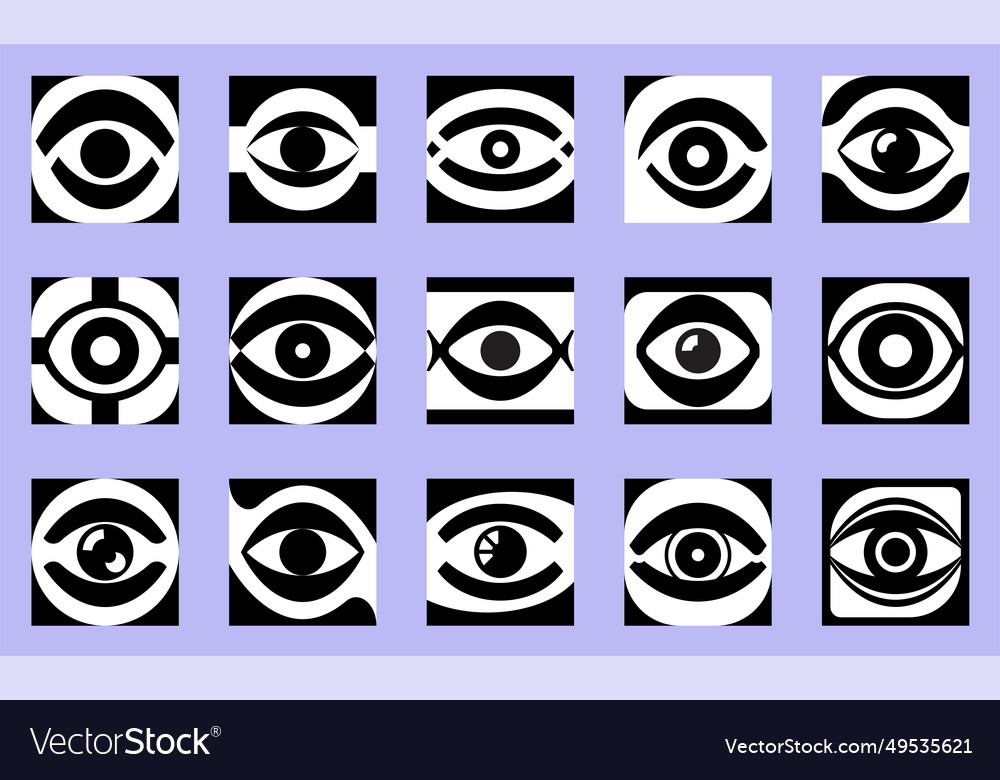 Eye logo set Royalty Free Vector Image - VectorStock