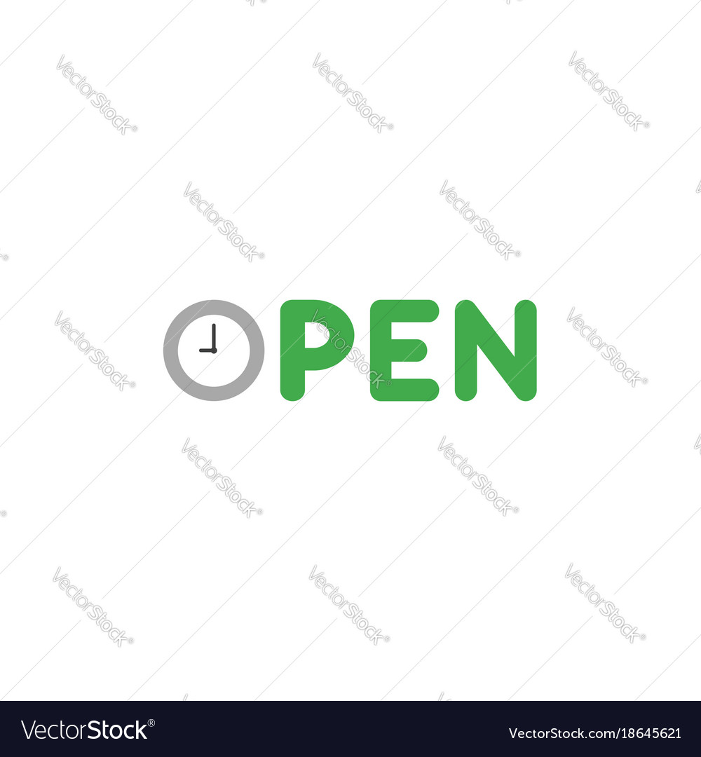 Flat design style concept open text Royalty Free Vector