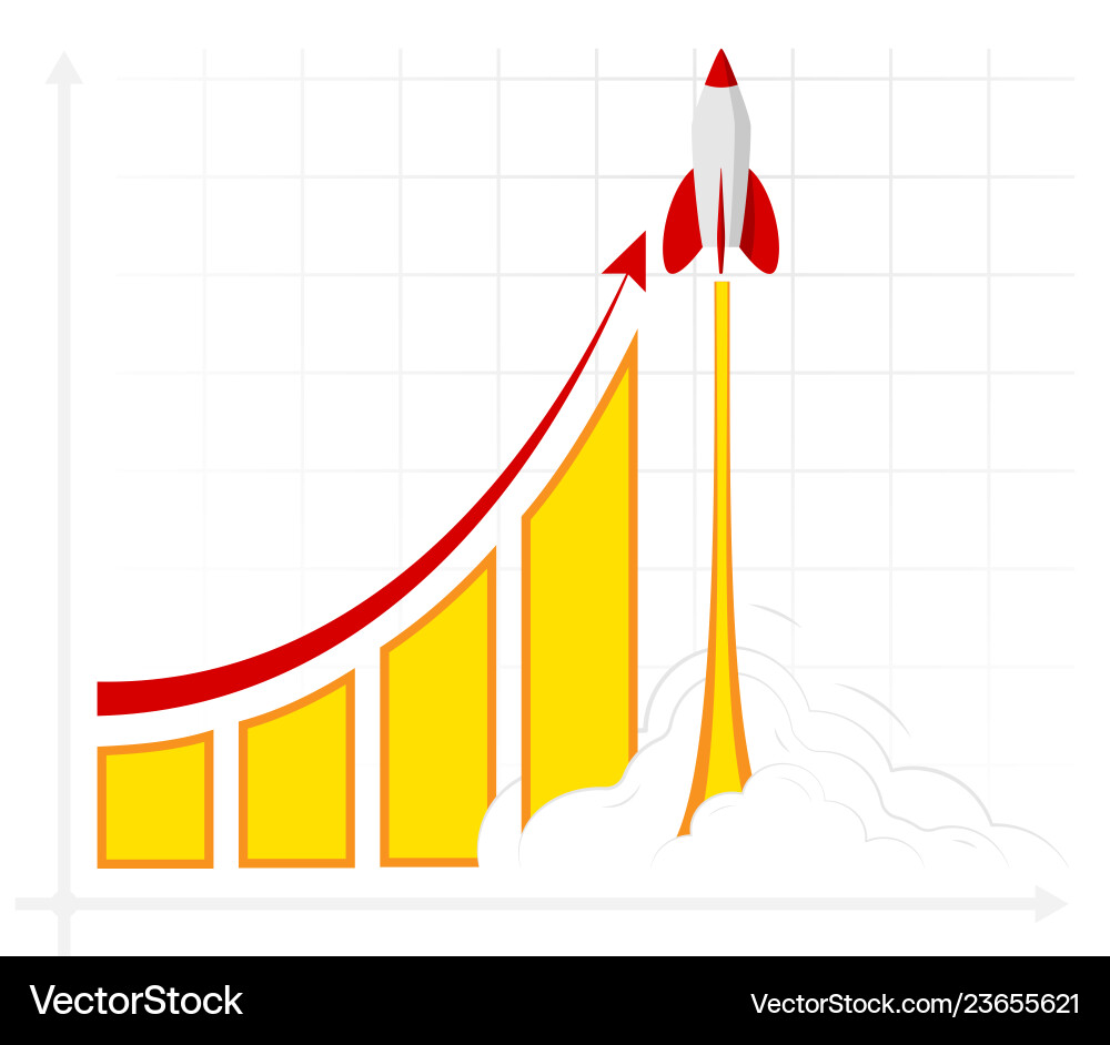 Office infographics showing growth rates sales Vector Image