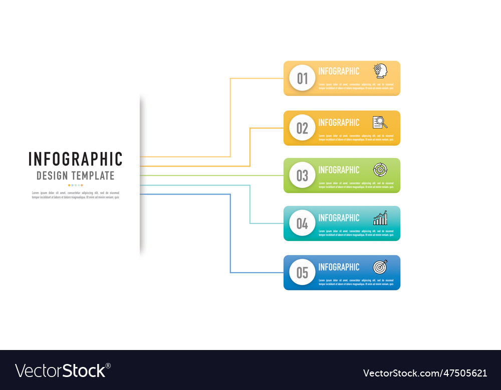 Rectangular mind map infographic for business Vector Image