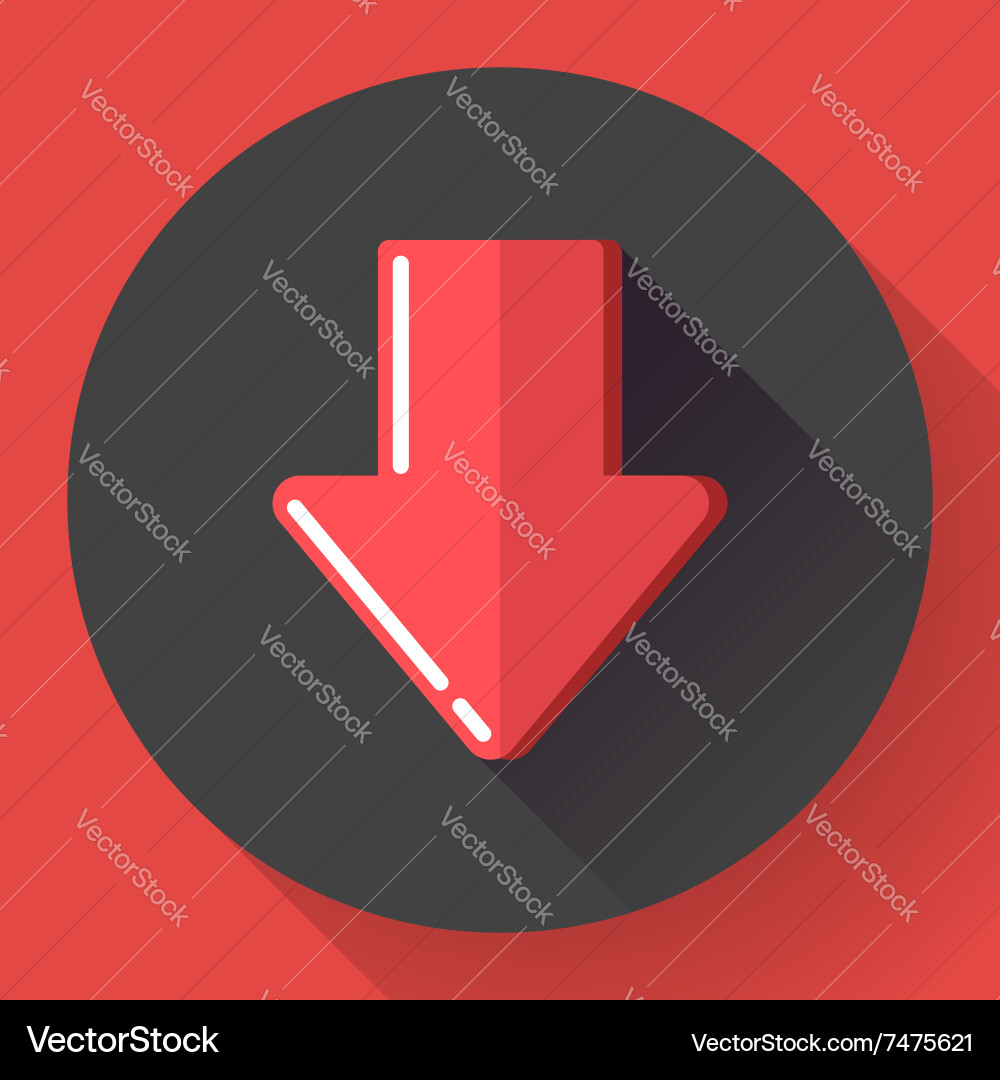 Red prohibited or banned download symbol flat Vector Image