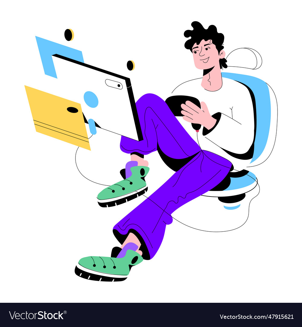 Remote working Royalty Free Vector Image - VectorStock