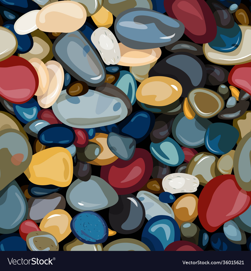 Seamless pattern colored stones Royalty Free Vector Image