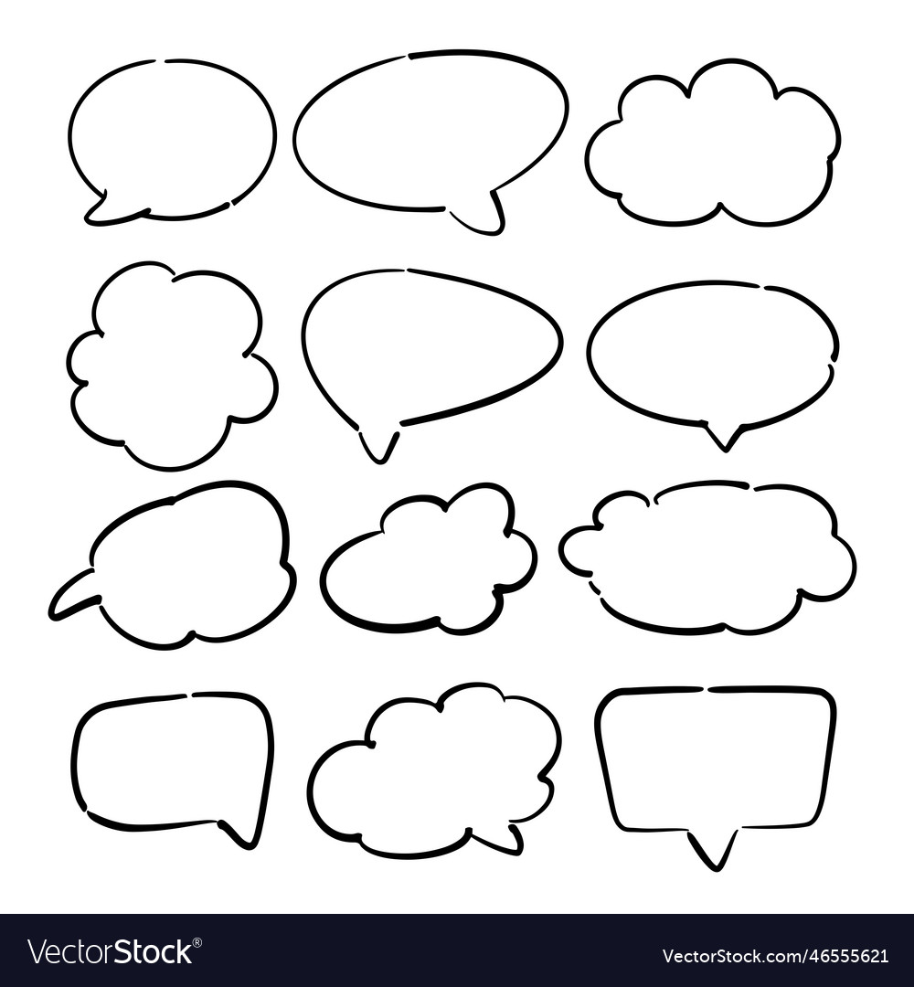 Speech symbol talk and thinking bubble with Vector Image