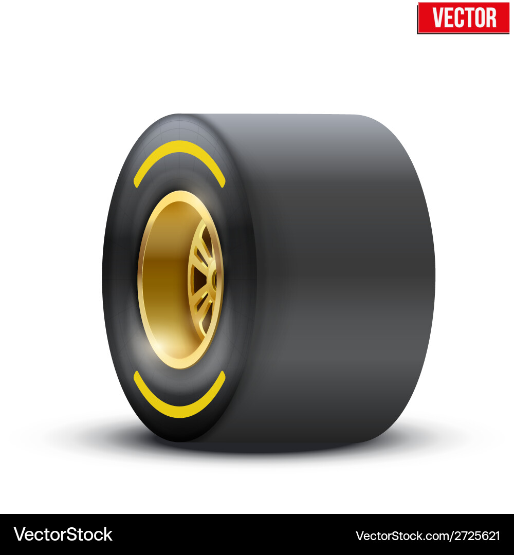 Sports car wide wheel Royalty Free Vector Image