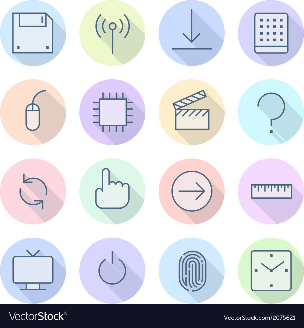 Thin line icons for interface Royalty Free Vector Image