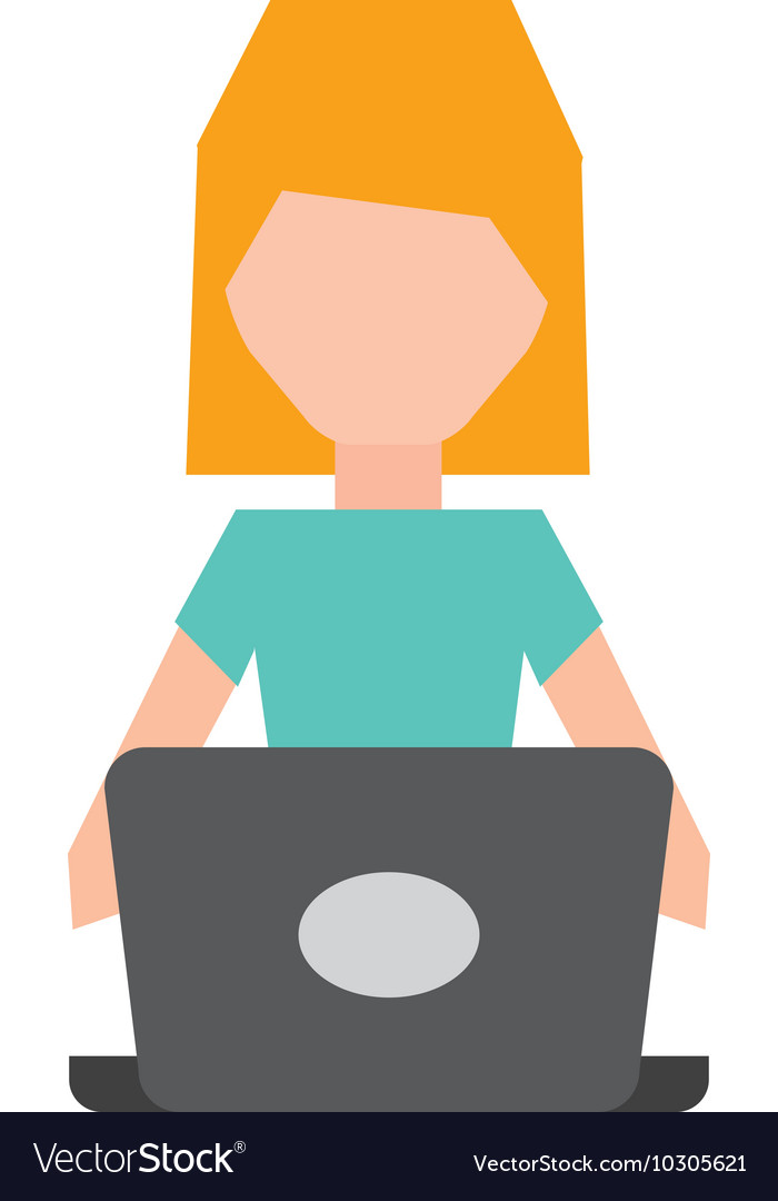 User computer laptop isolated Royalty Free Vector Image