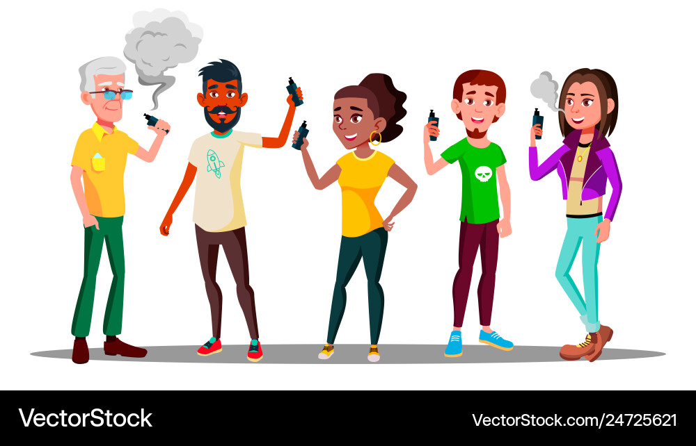 Vape people person with vaporizer vaping Vector Image