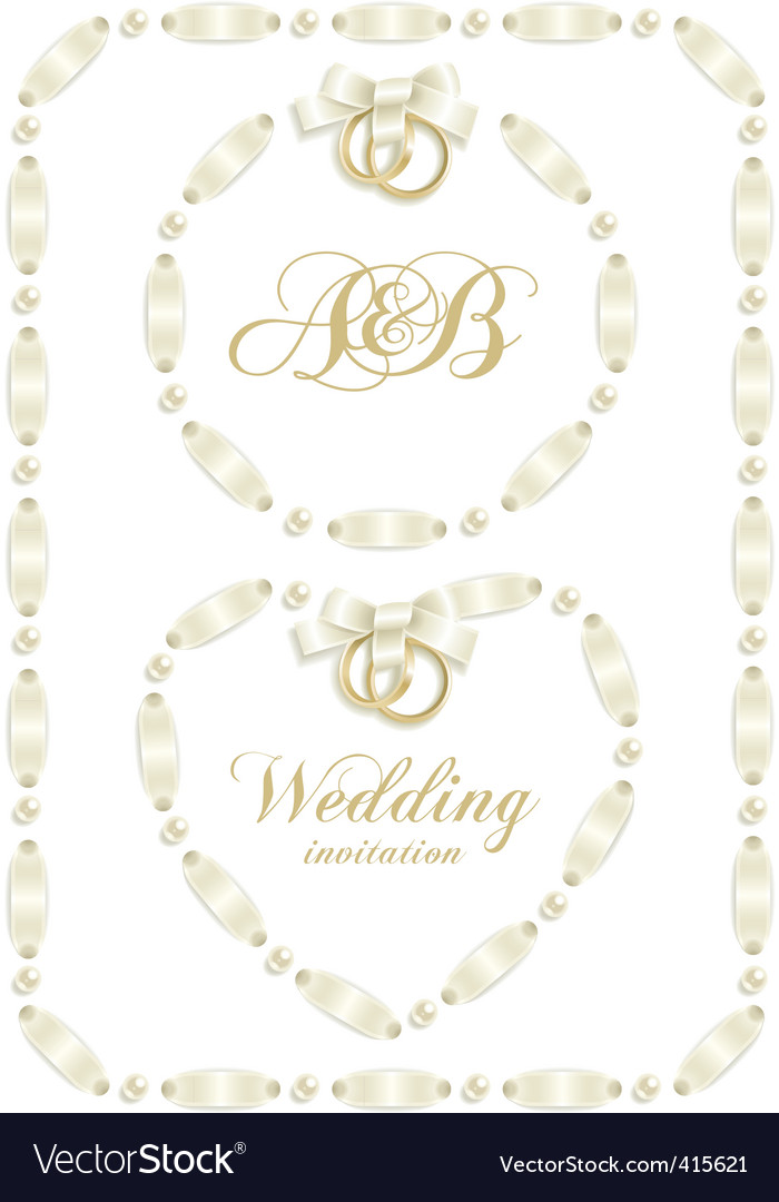 Wedding ribbon frame Royalty Free Vector Image