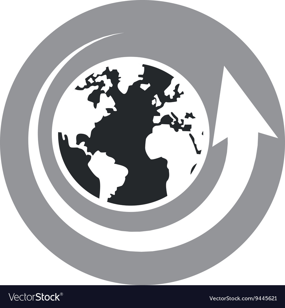 World map with arrow Royalty Free Vector Image