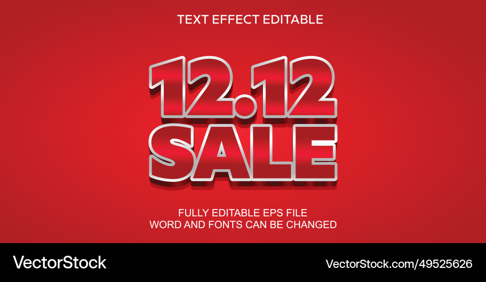 3d text effect 1212 sale poster banner Royalty Free Vector