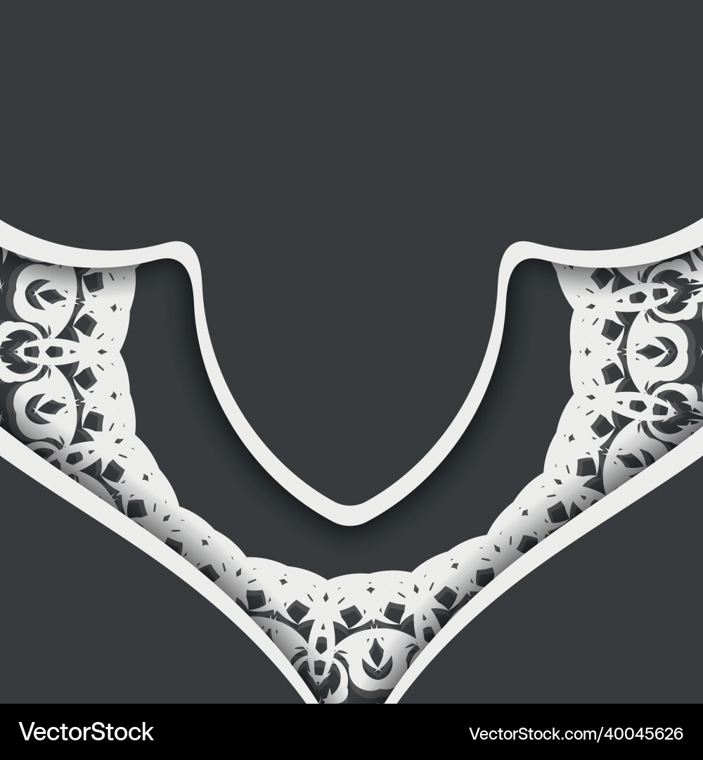 Brochure in black with indian white design Vector Image