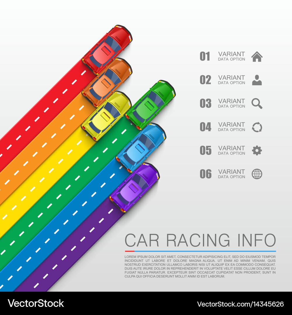 Car racing info art cover Royalty Free Vector Image
