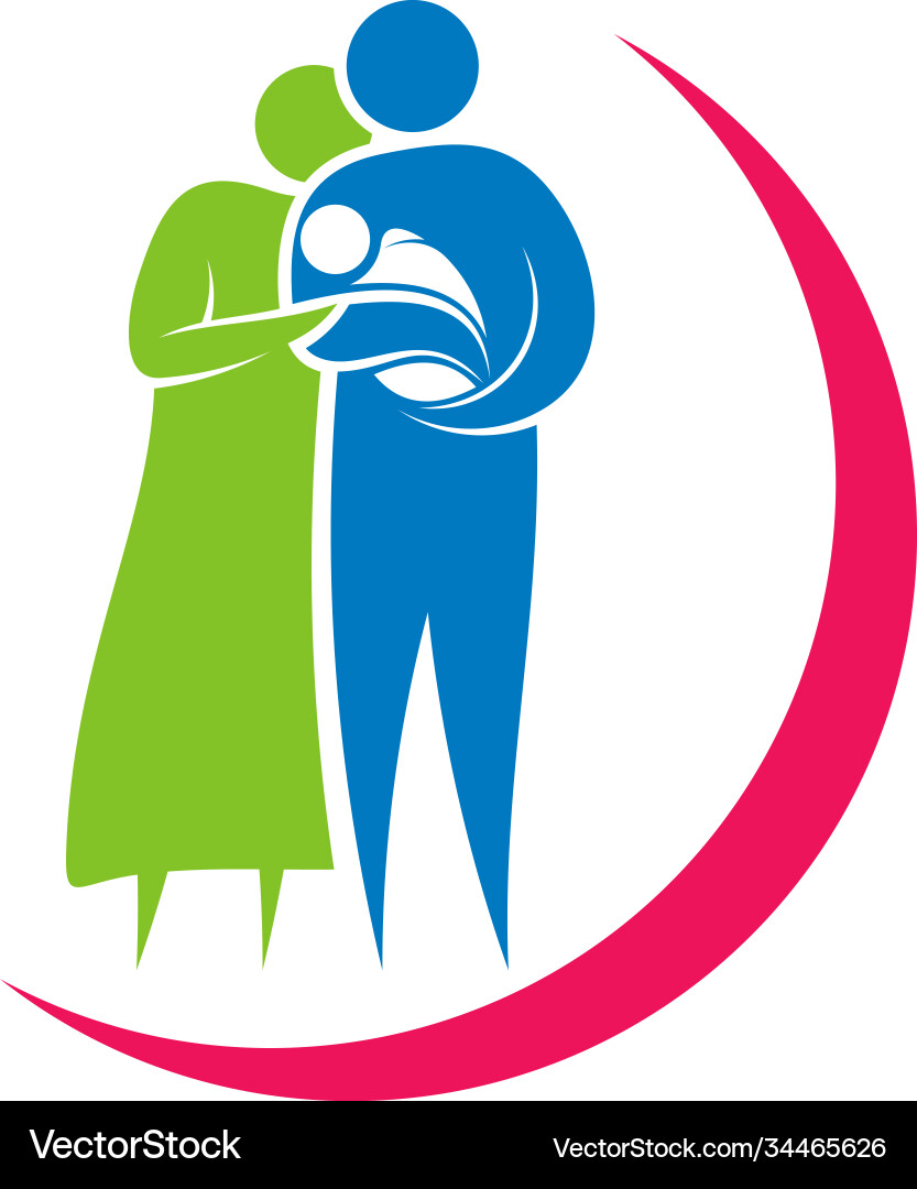 Family logo design template community Royalty Free Vector