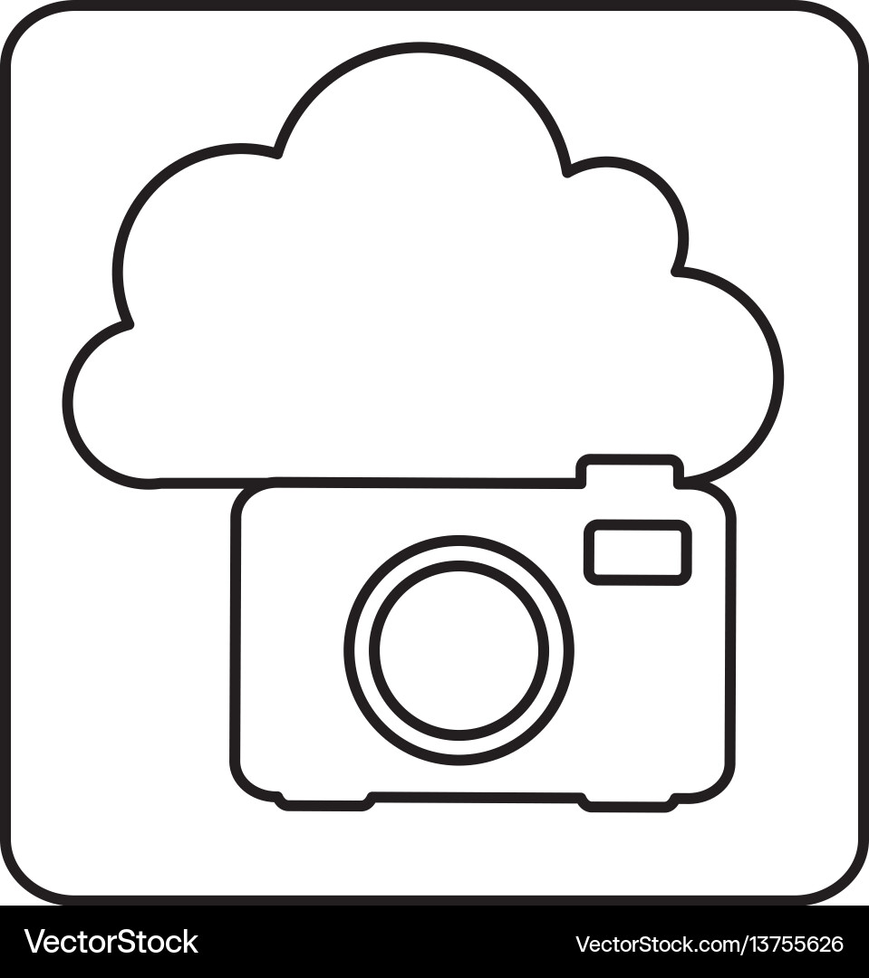 Figure cloud camera network icon Royalty Free Vector Image