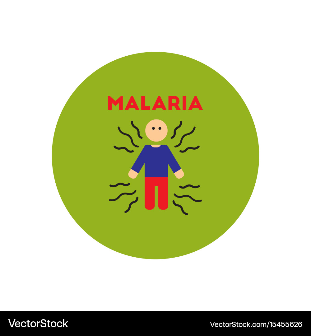 Icon on circle various symptoms of malar Vector Image