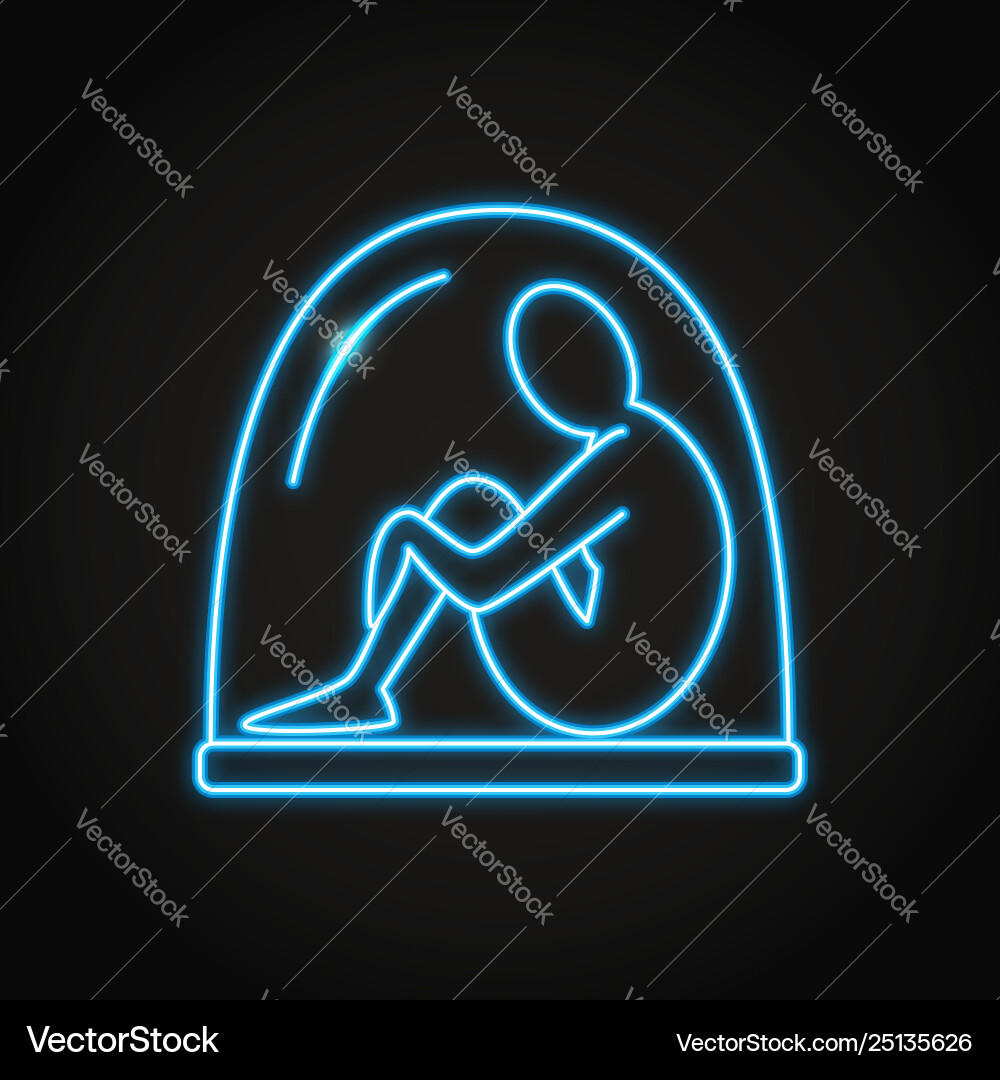 Isolation concept icon set in neon line style Vector Image