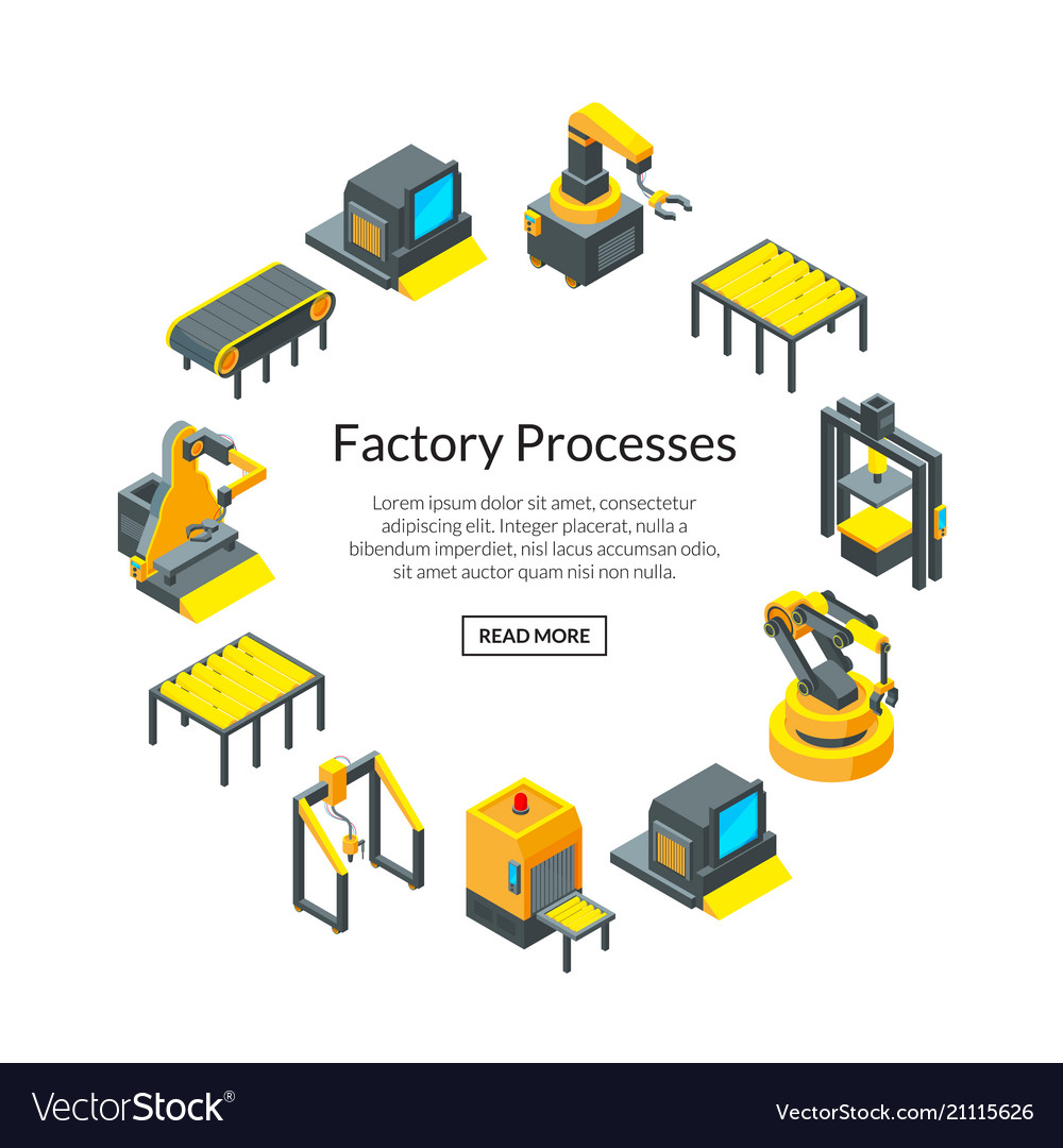 Isometric conveyor elements Royalty Free Vector Image
