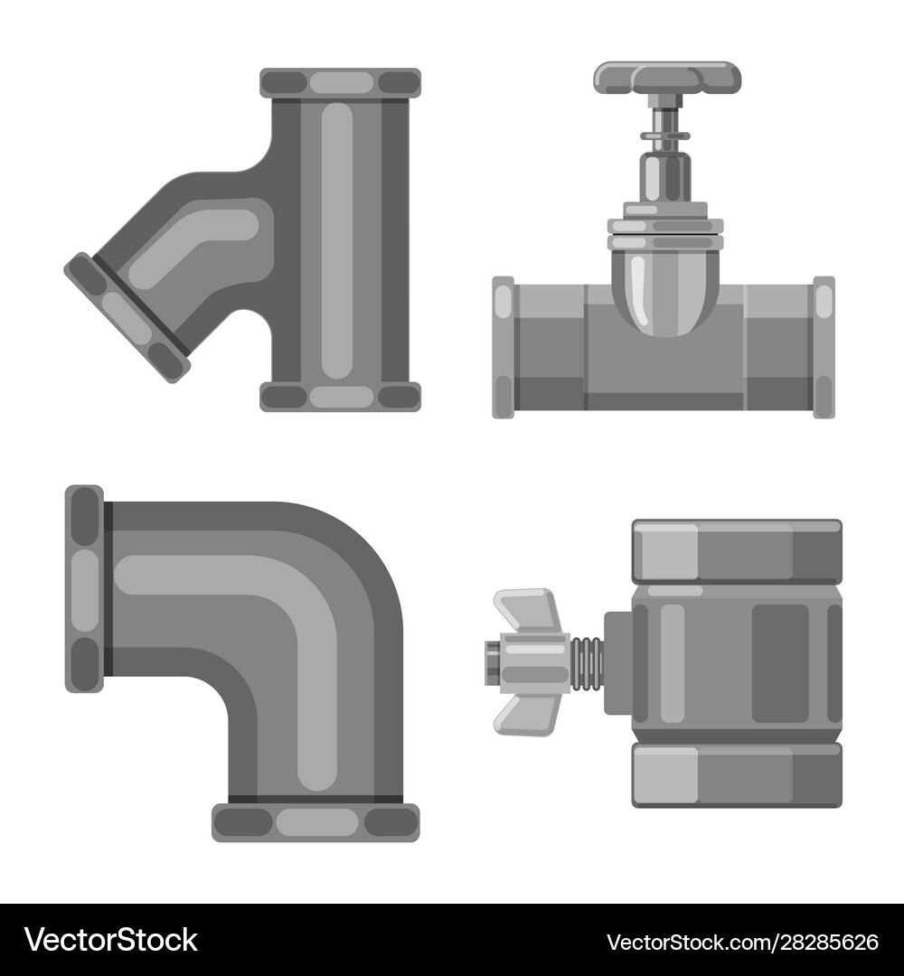 Pipe and tube sign set Royalty Free Vector Image