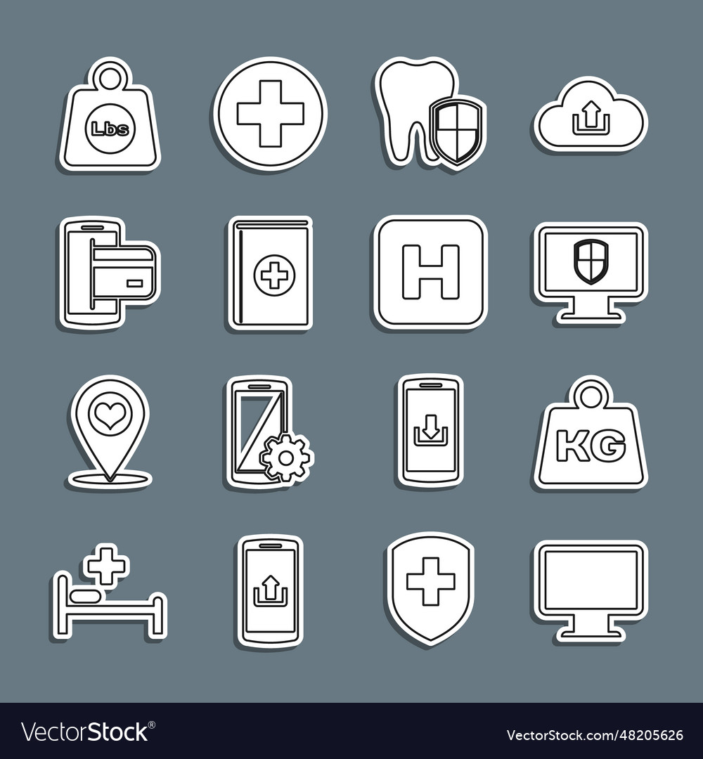 Set line computer monitor screen weight monitor Vector Image Set line computer monitor screen weight monitor Vector Image