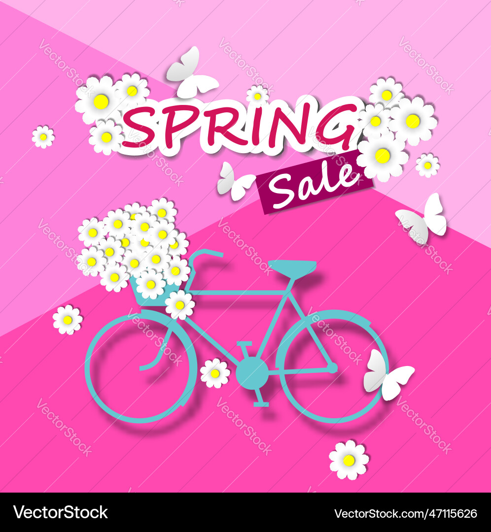Spring sale background with beautiful flower Vector Image