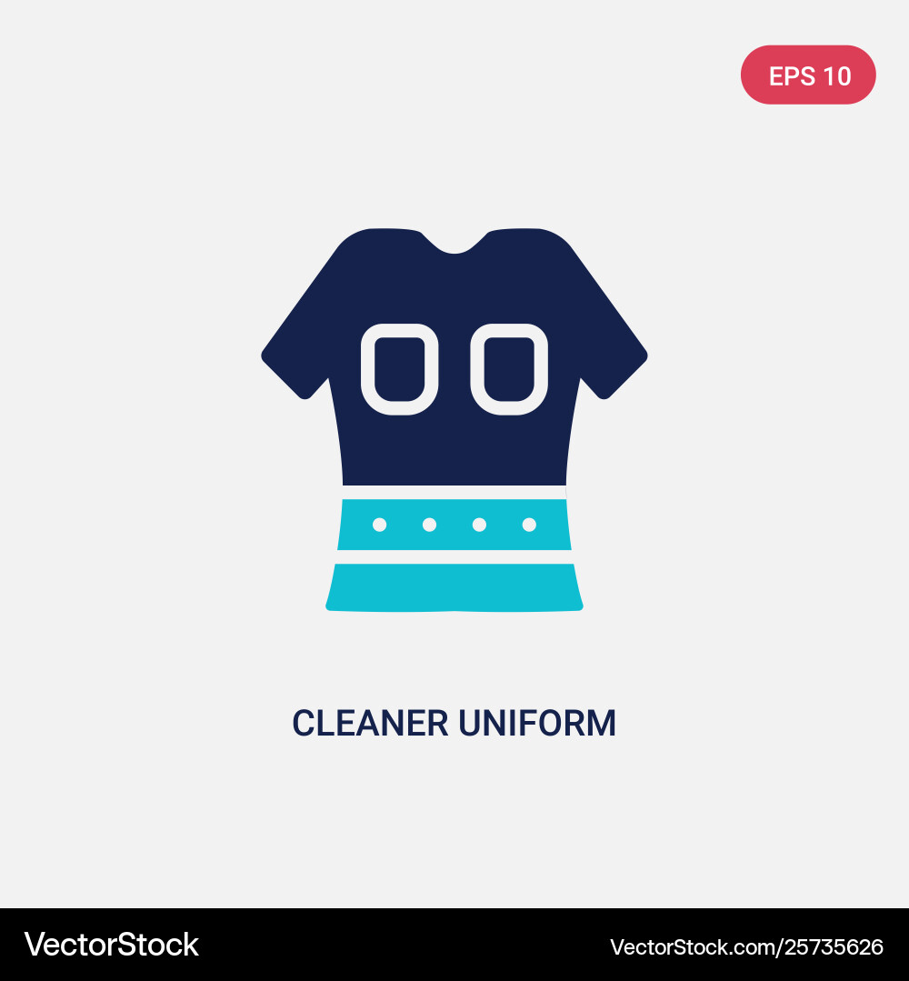Two color cleaner uniform icon from cleaning Vector Image