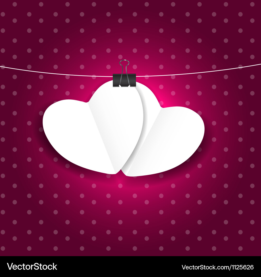Valentines day paper heart background Royalty Free Vector