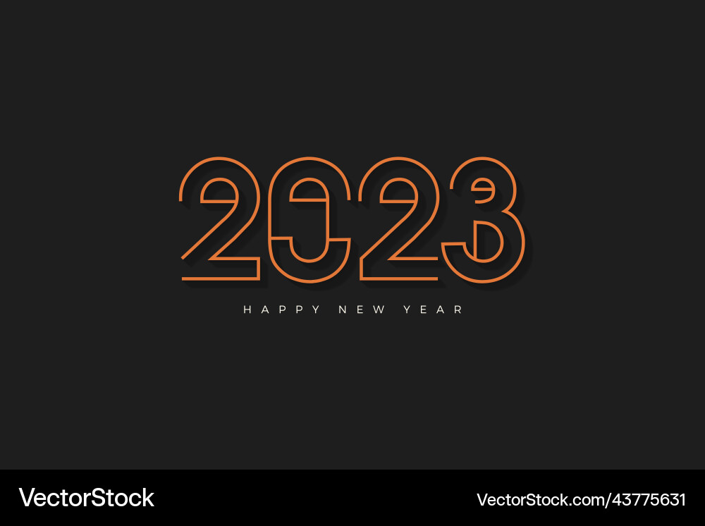 2023 logo with line art style Royalty Free Vector Image