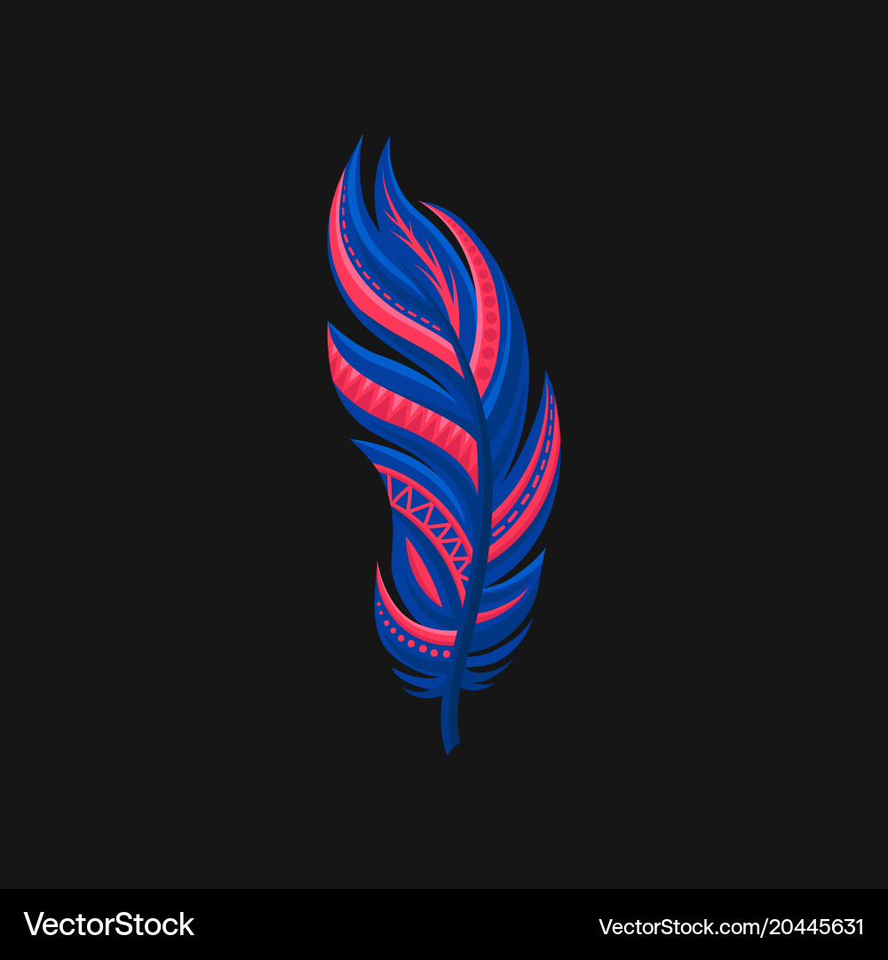 Beautiful bright abstract blue and pink feather Vector Image