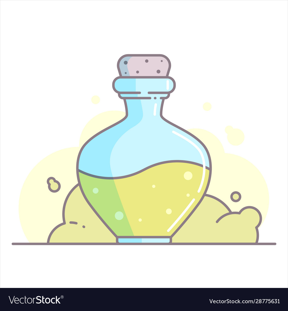 Bottle with potion icon magic elixir Royalty Free Vector