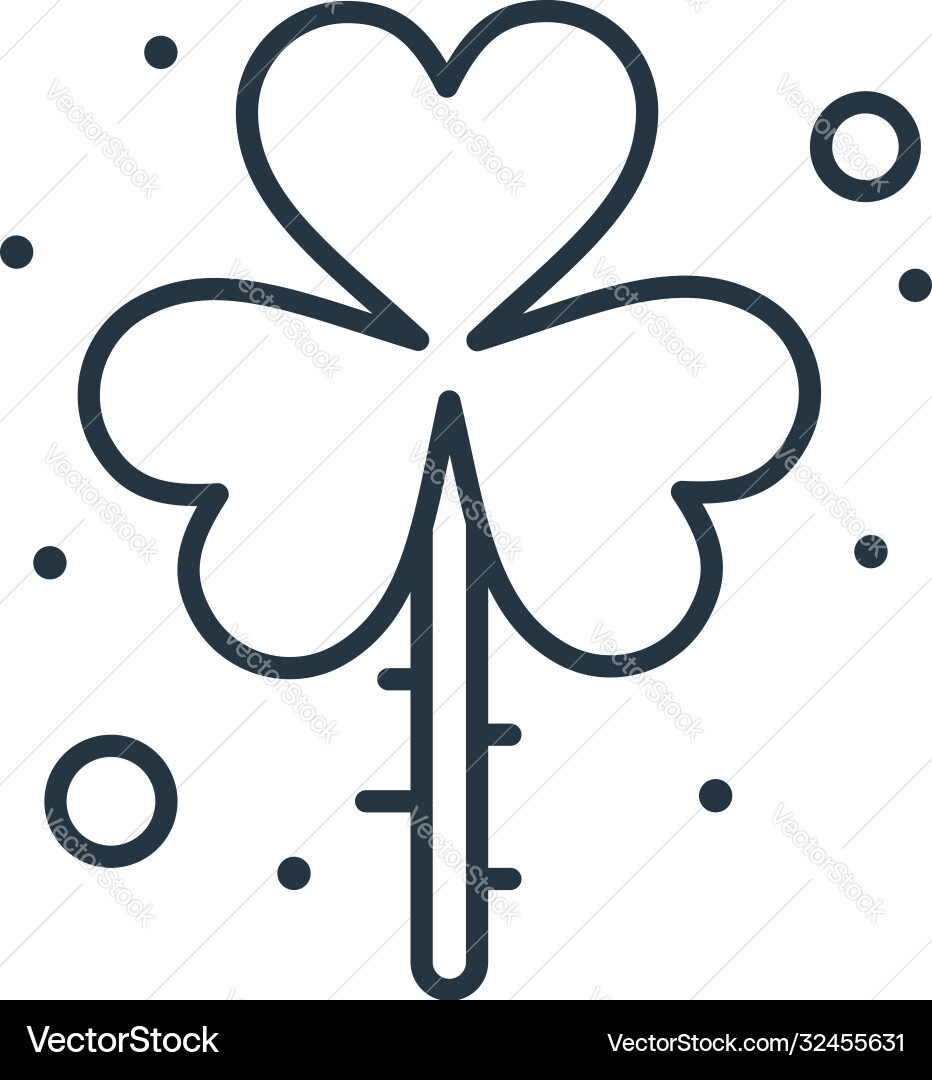 Clover icon isolated on white background outline Vector Image