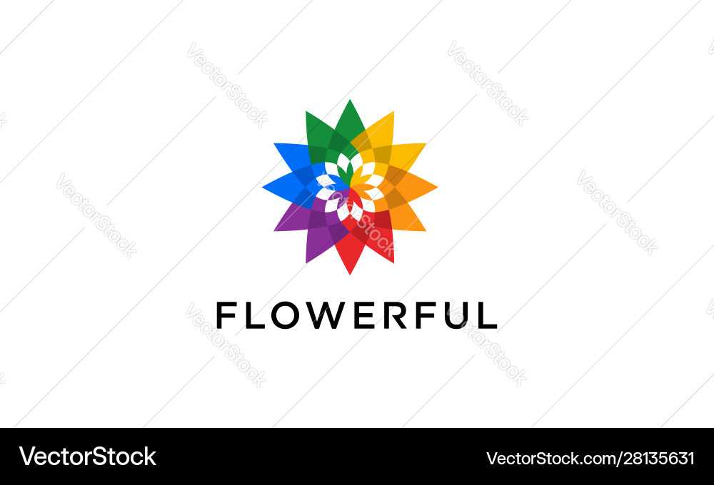 Colorful flower spectrum logo Royalty Free Vector Image