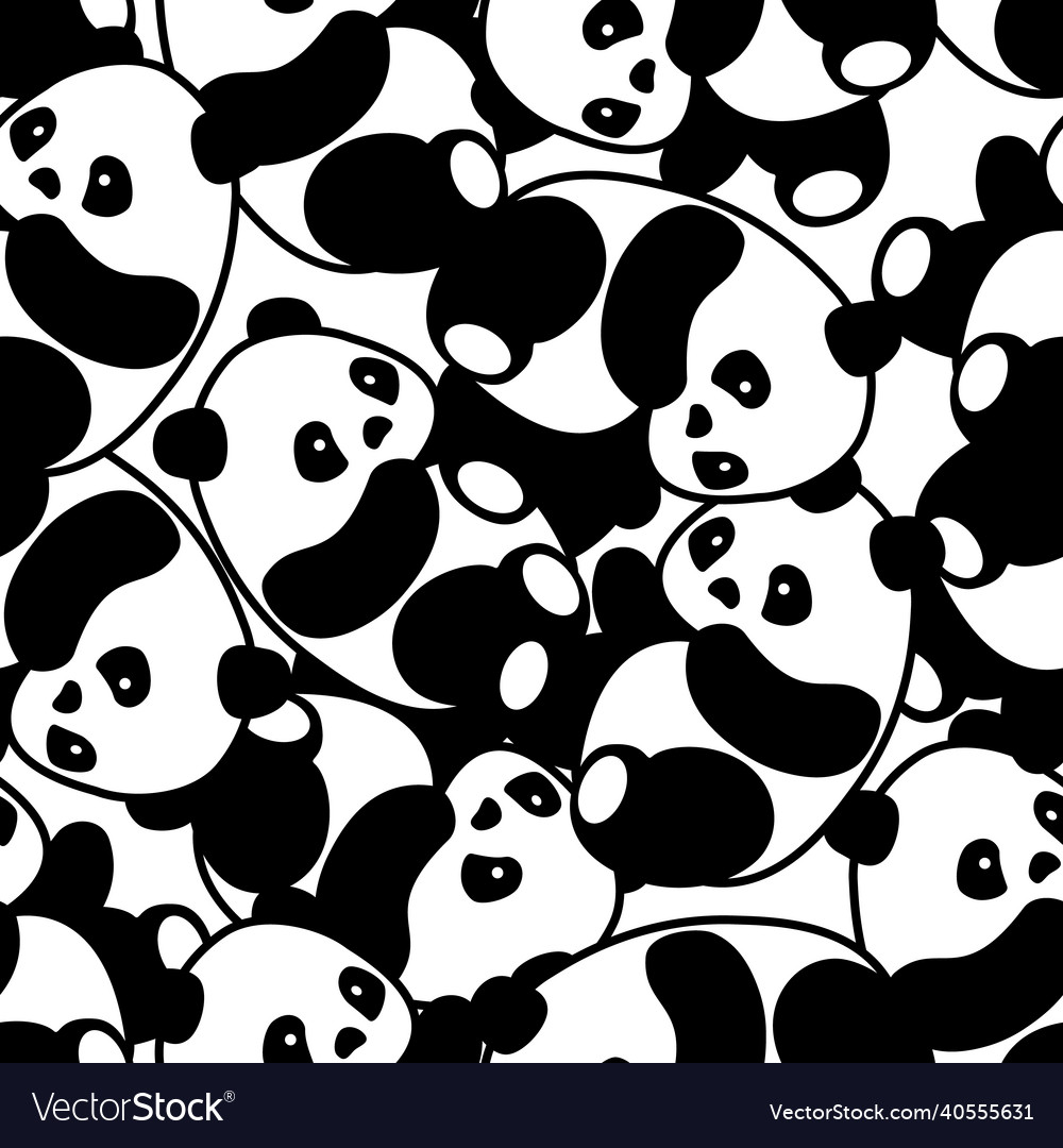 Cute panda seamless pattern background Royalty Free Vector